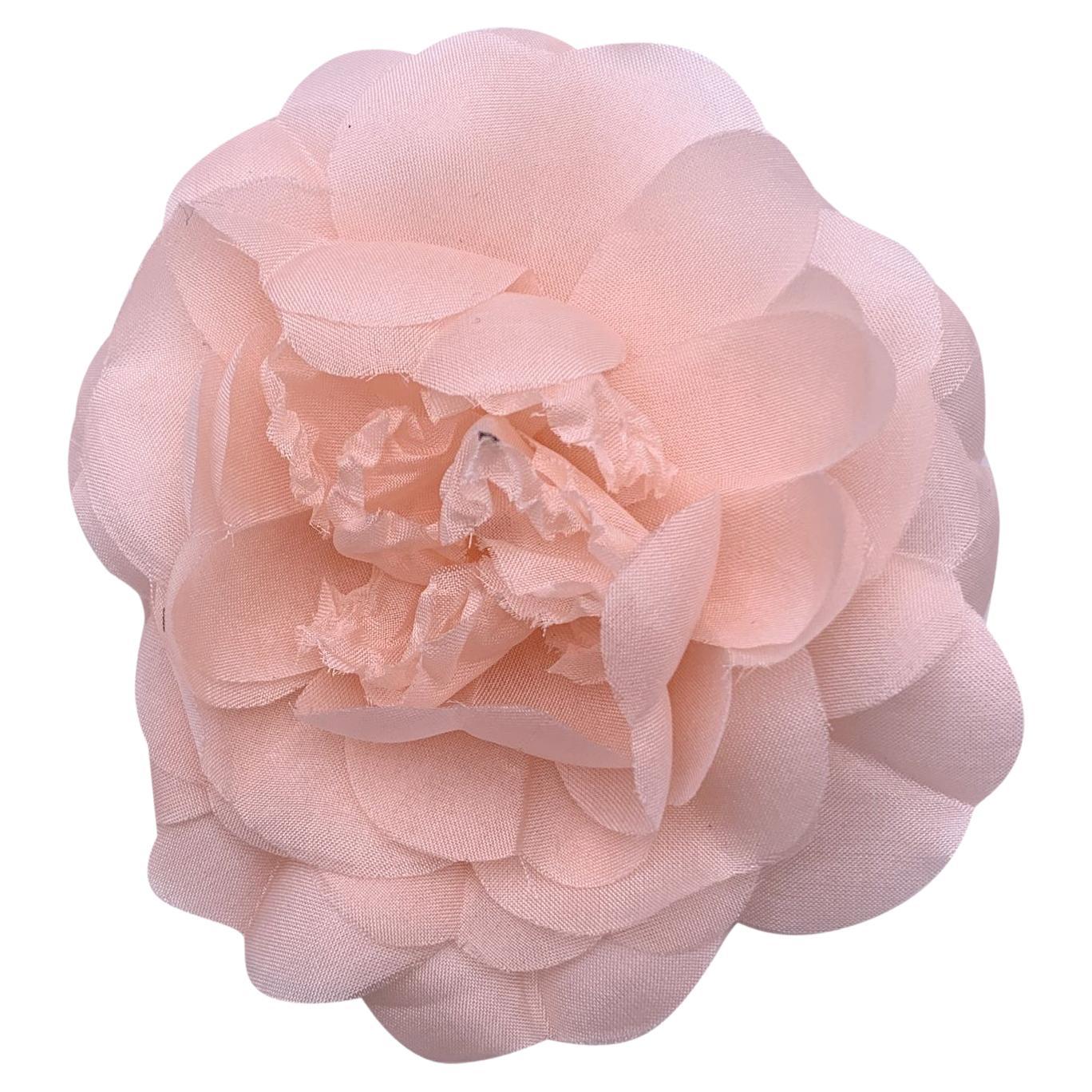 Chanel Vintage Black Satin Flower Brooch Pin Camelia Camellia For Sale ...