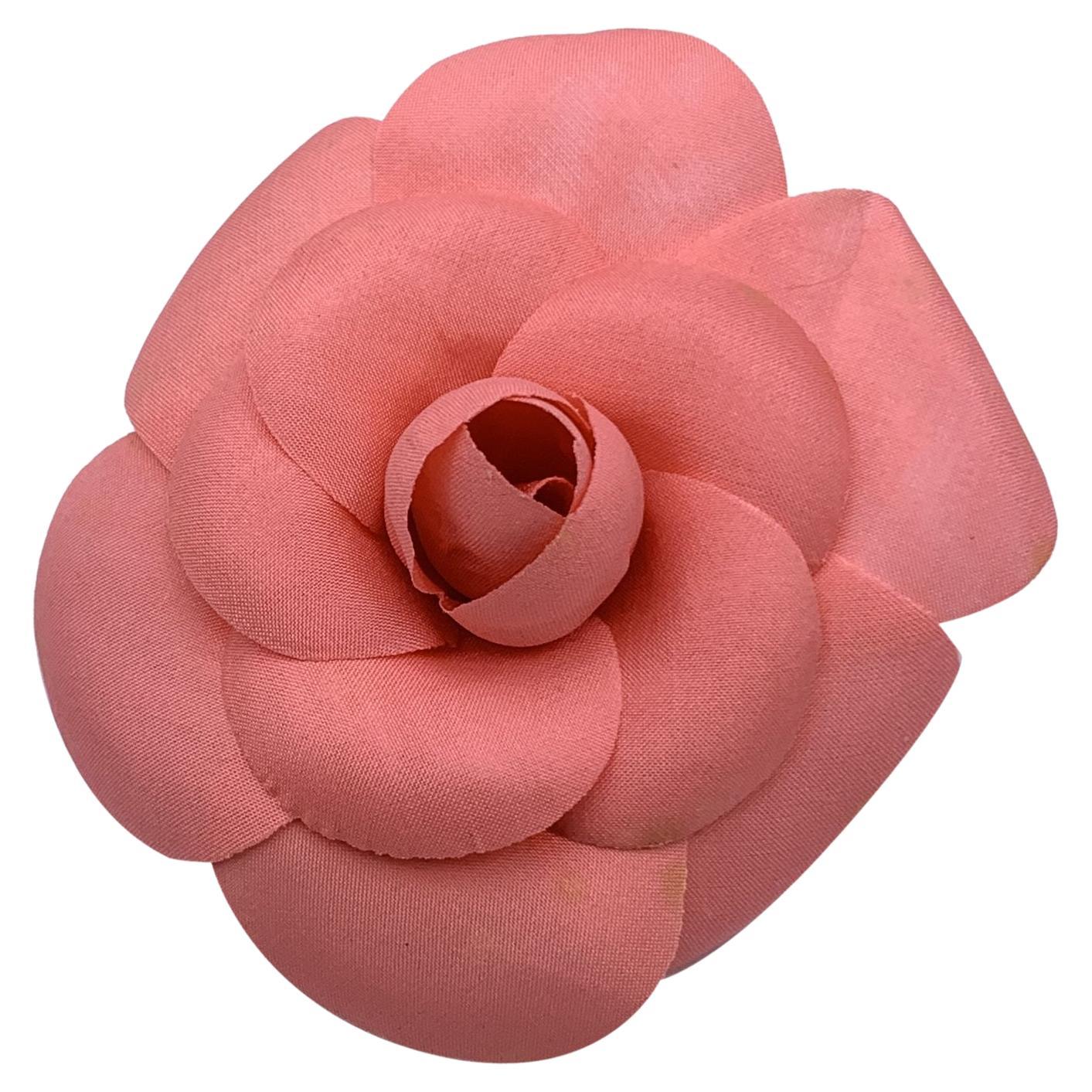 Chanel Vintage Black Satin Flower Brooch Pin Camelia Camellia For Sale ...