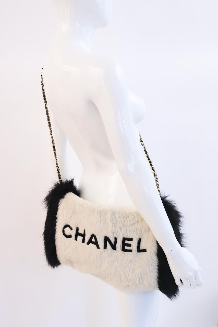 CHANEL Vintage Fall 1994 Faux Fur Muff Handbag For Sale at 1stDibs