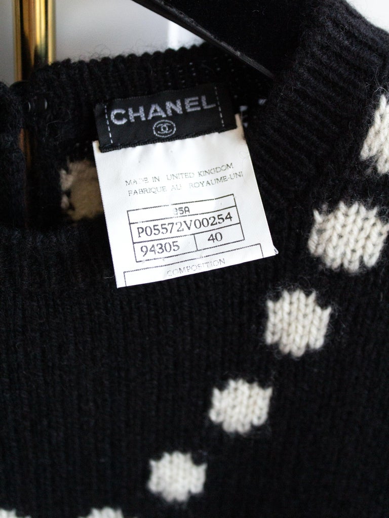 Chanel Vintage Fall 1995 Pearl Necklace Gripoix Black Cashmere 95A ...