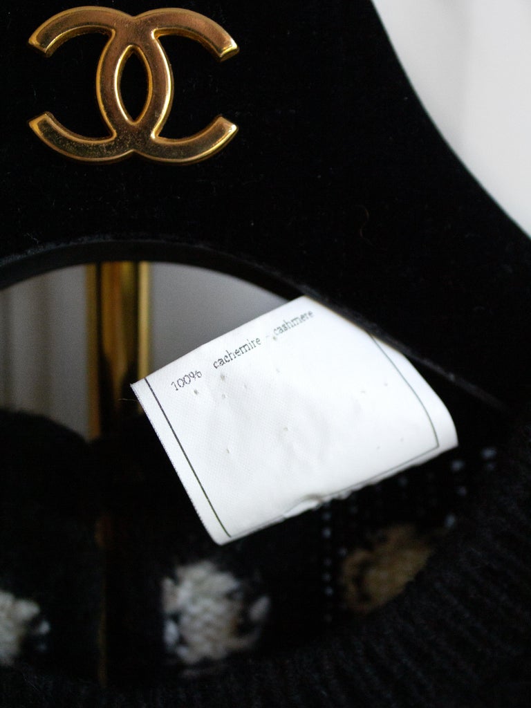 Chanel Vintage Fall 1995 Pearl Necklace Gripoix Black Cashmere 95A ...