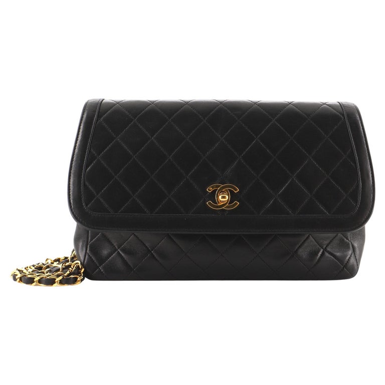 Chanel Vintage Flap Bag Quilted Lambskin Medium For Sale at 1stDibs