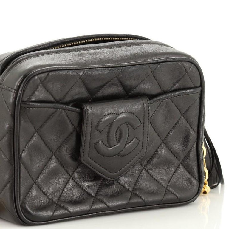 Chanel Vintage Front Pocket Camera Bag Quilted Lambskin Small at 1stDibs