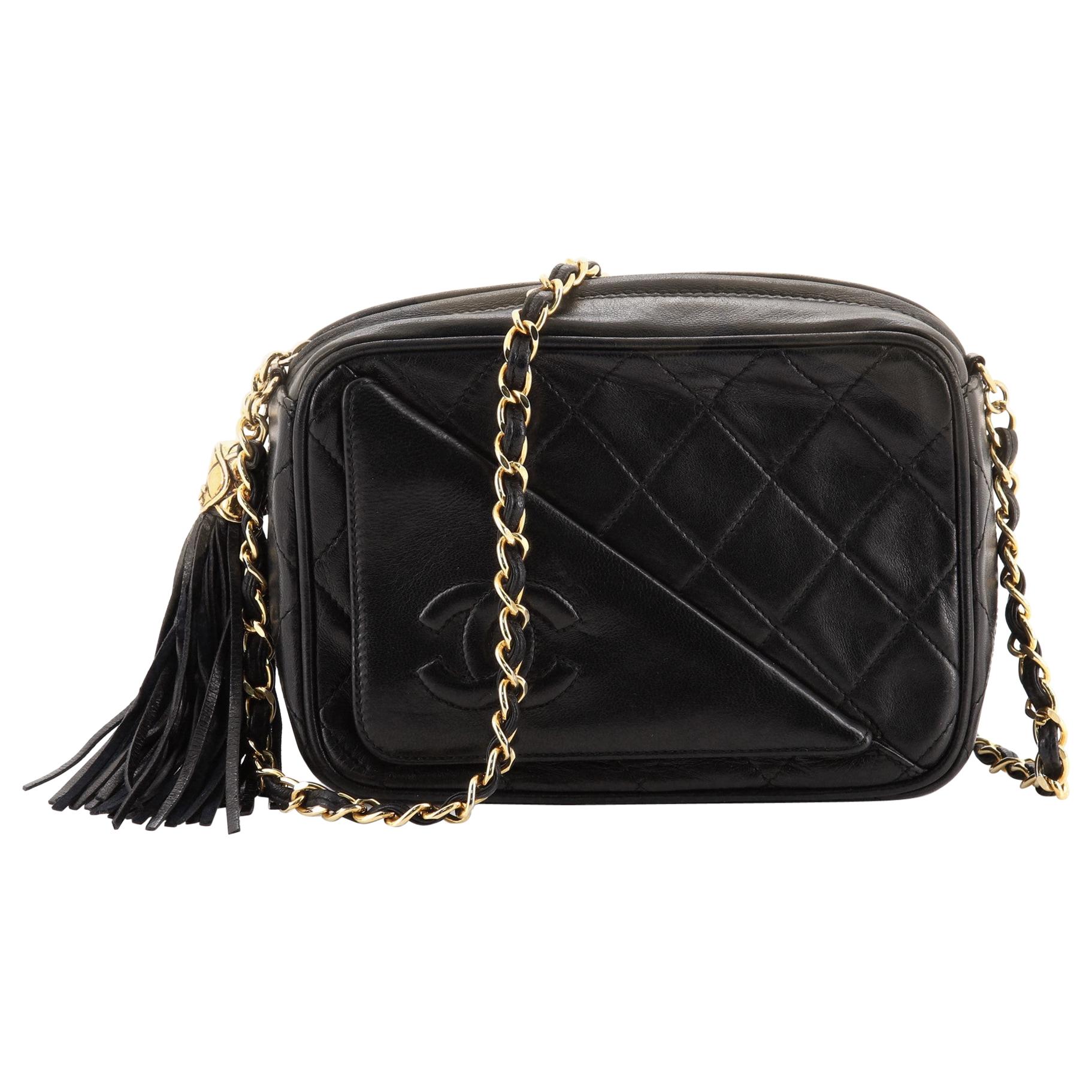 Chanel Vintage Front Pocket Camera Bag Quilted Leather Mini at 1stDibs