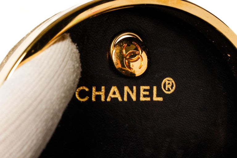 Chanel Vintage Gold Metallic Quilted Leather Frame Mini Clutch Bag For ...