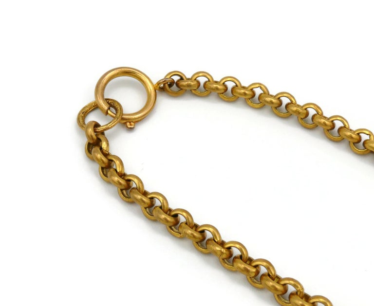 Chanel Vintage Gold Toned Blue Logo Pendant Necklace, 1993 For Sale at ...