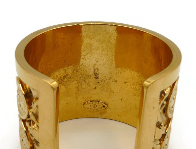 CHANEL Vintage Coin Stamp Cuff Bracelet, 1988 For Sale at 1stDibs