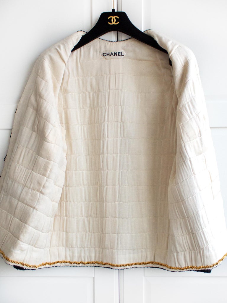 Chanel Vintage Haute Couture SS1997 White Ecru Black Raspberry Tweed ...
