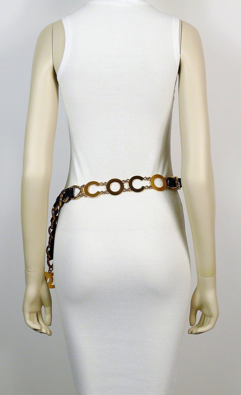 Chanel Vintage Iconic Spell Out Coco Chanel Chain Belt at 1stDibs | how ...