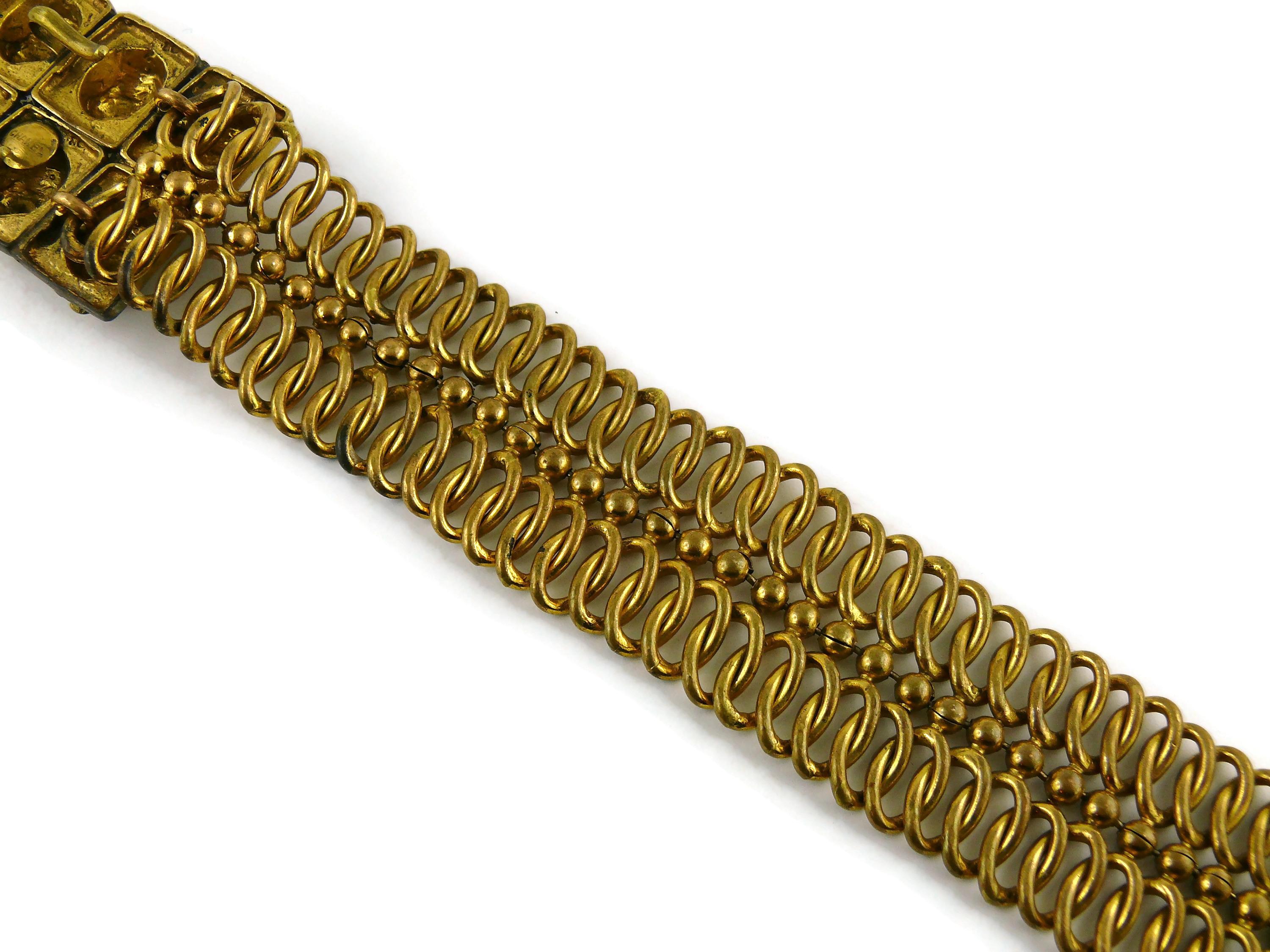 Chanel Vintage Lion Heads Buckle Chain Belt at 1stDibs | chanel chain belt