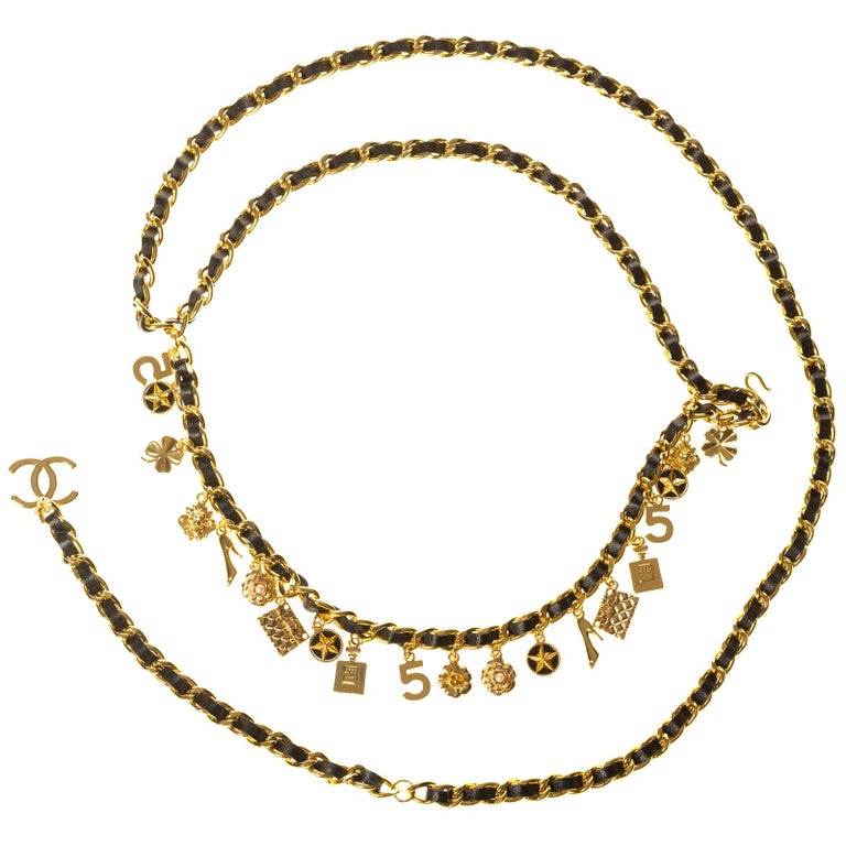 Chanel Lucky Charm Leather Chain Belt (2017) For Sale at 1stDibs