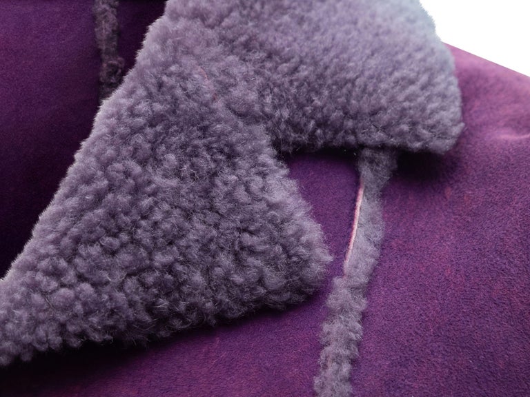 Chanel Purple Identification 2000 Shearling Jacket For Sale at 1stDibs