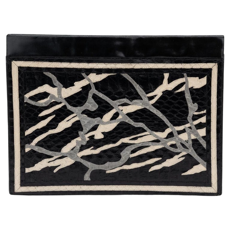 Chanel Vintage Python Abstract Clutch For Sale at 1stDibs