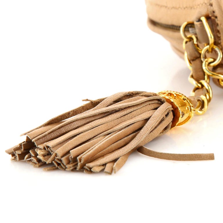 Chanel Vintage Round Tassel Crossbody Bag Quilted Lambskin Large For ...