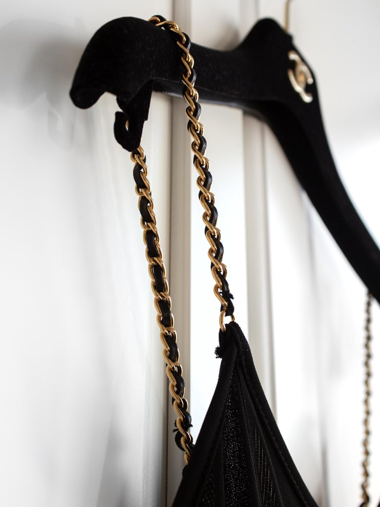 Chanel Vintage S/S 1997 Black Gold Chain Straps Skater LBD Mini 97P ...