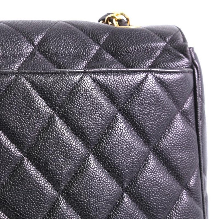 Chanel Vintage Square CC Flap Bag Quilted Caviar Medium at 1stDibs ...