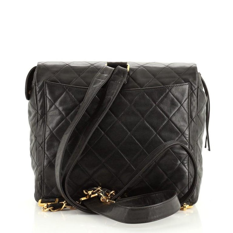 Chanel Vintage Square Flap Backpack Quilted Lambskin Medium at 1stDibs ...