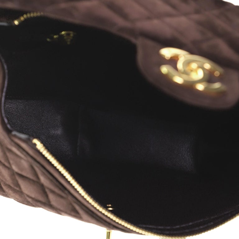 Chanel Vintage Square Flap Backpack Quilted Suede Medium at 1stDibs ...