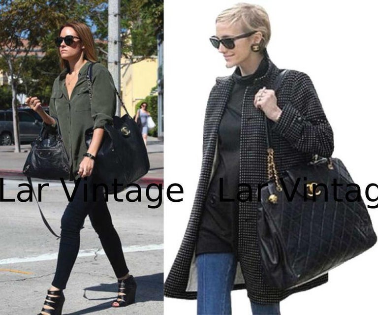 Chanel Vintage Super Model Jumbo 18″ Quilted CC Turnlock Bag For Sale ...