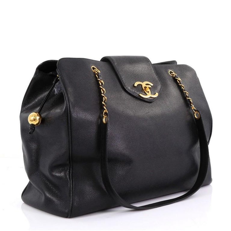 Chanel Vintage Supermodel Weekender Bag Caviar Large at 1stDibs ...