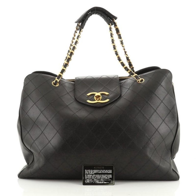 Chanel Vintage Supermodel Weekender Bag Quilted Leather Large at 1stDibs