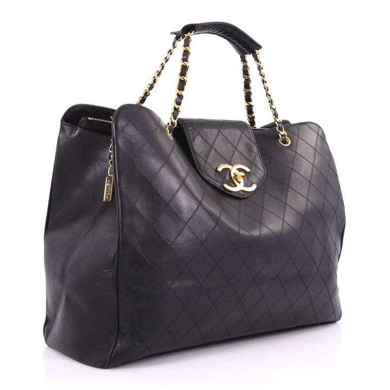Chanel Vintage Supermodel Weekender Bag Quilted Leather Large at 1stDibs