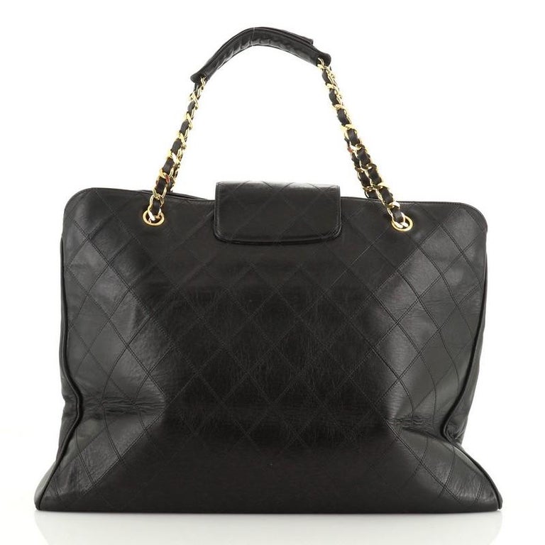 Chanel Vintage Supermodel Weekender Bag Quilted Leather Large at 1stDibs