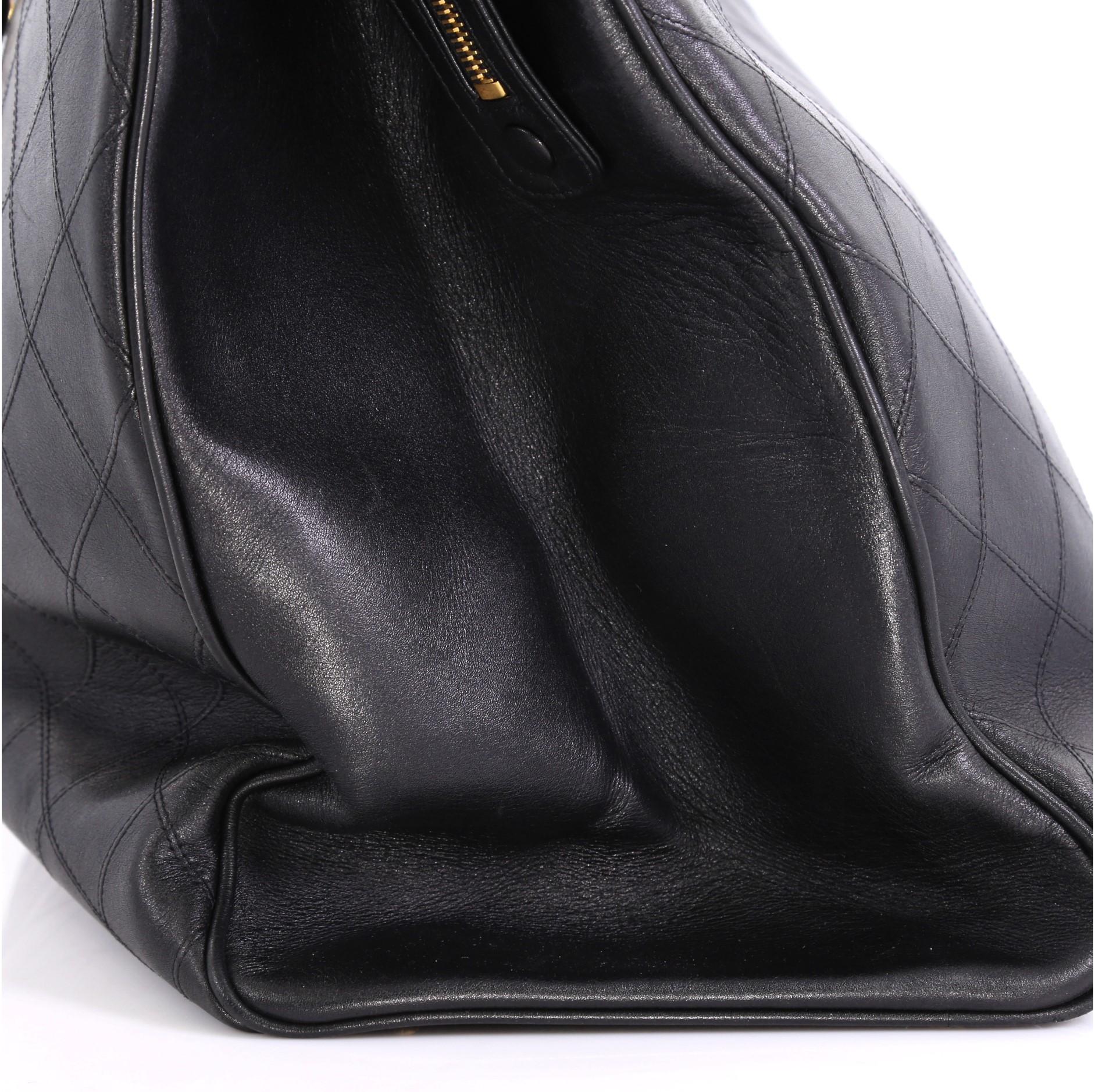 Chanel Vintage Supermodel Weekender Bag Quilted Leather Large at ...
