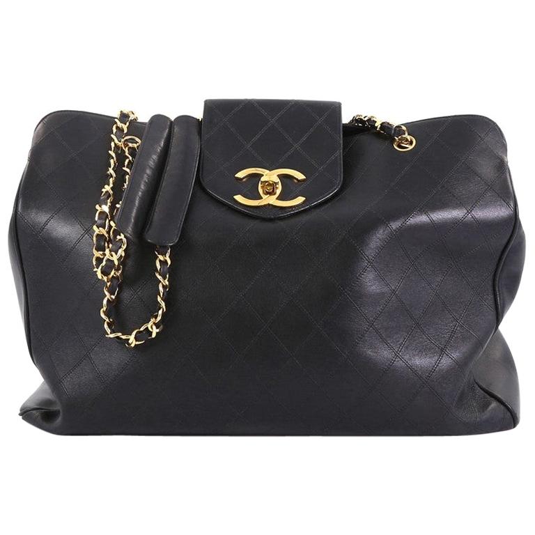 Chanel Vintage Supermodel Weekender Bag Quilted Leather Large at 1stDibs