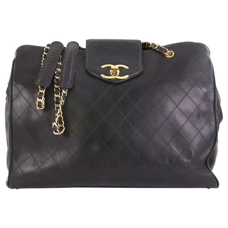 Chanel Vintage Supermodel Weekender Bag Quilted Leather Large at ...