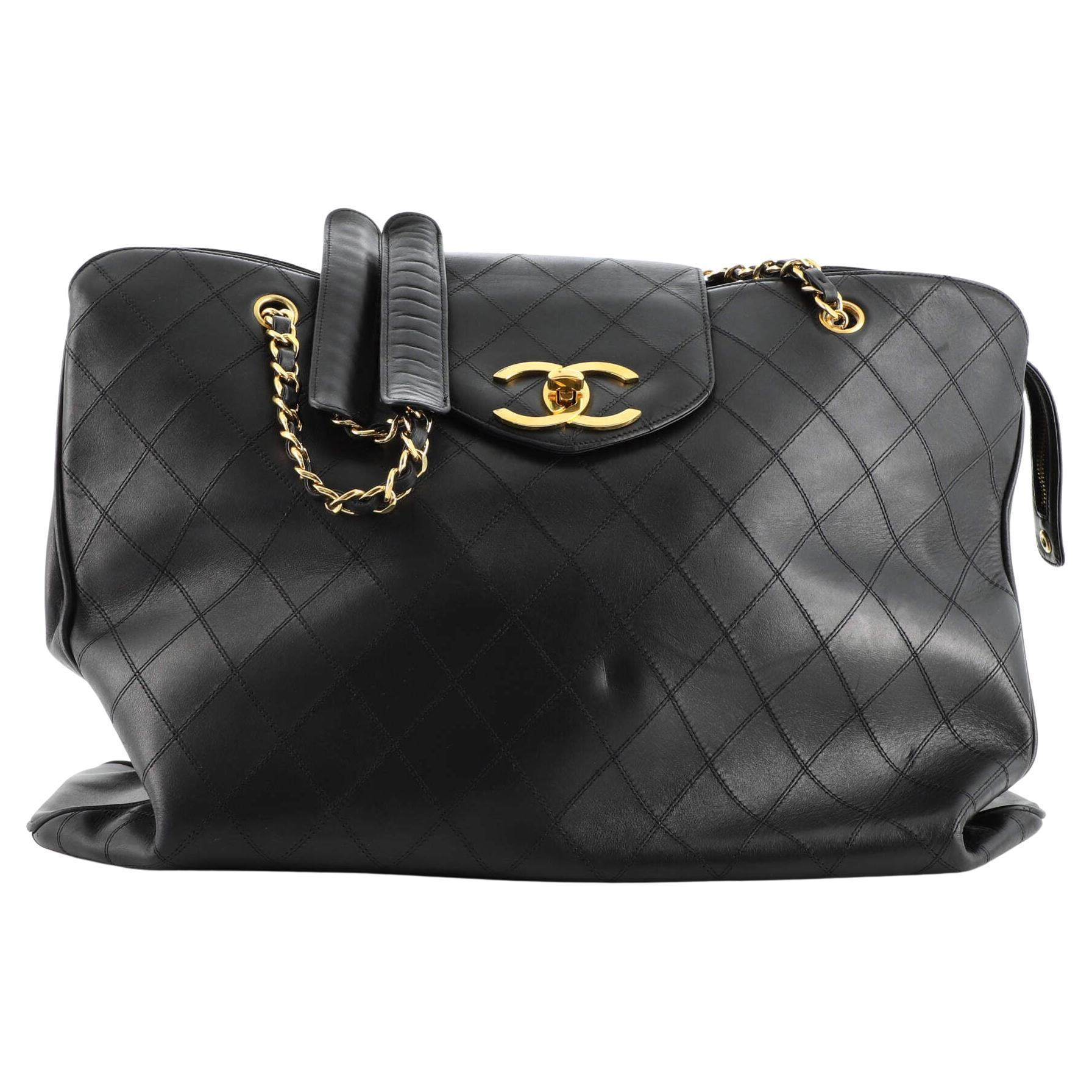 Chanel Vintage Supermodel Weekender Bag Quilted Leather Large at 1stDibs