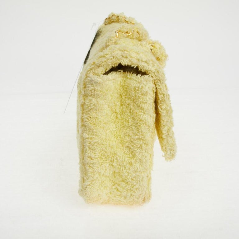 CHANEL Vintage Timeless Bag in Yellow Terrycloth at 1stDibs
