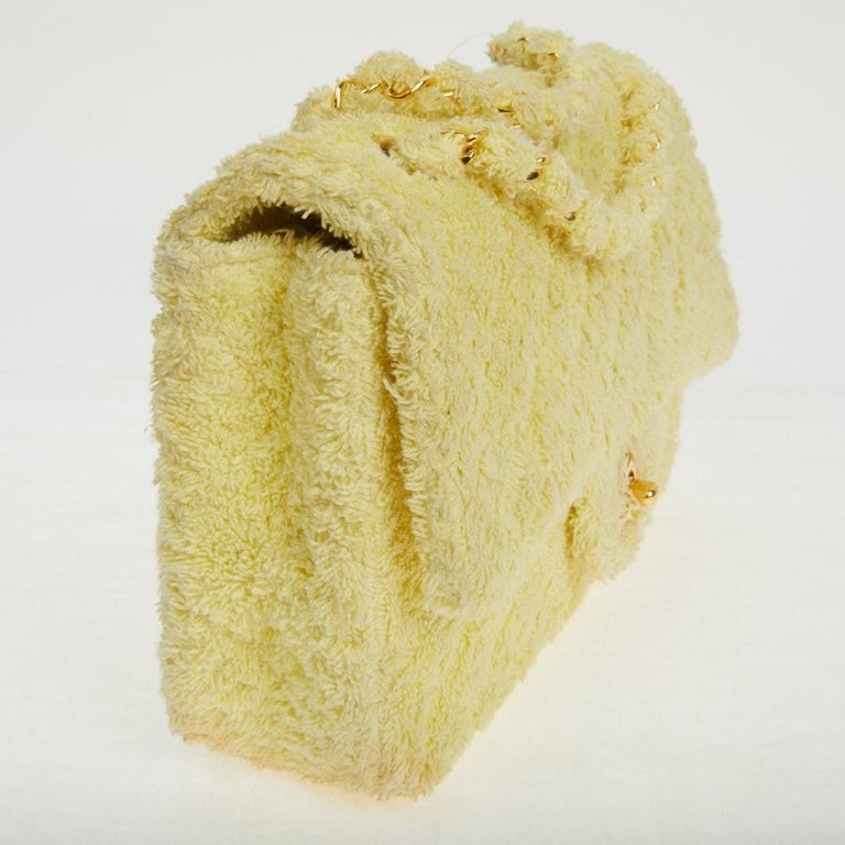 CHANEL Vintage Timeless Bag in Yellow Terrycloth at 1stDibs