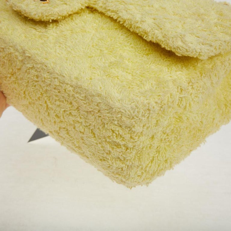 CHANEL Vintage Timeless Bag in Yellow Terrycloth at 1stDibs