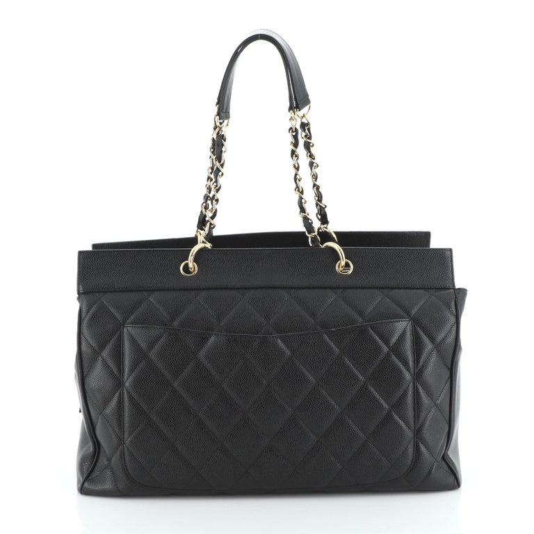 Chanel Vintage Timeless Weekender Bag Quilted Caviar Large at 1stDibs