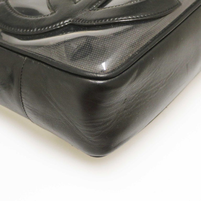 CHANEL Vintage Tote Bag in PVC and Leather For Sale at 1stDibs