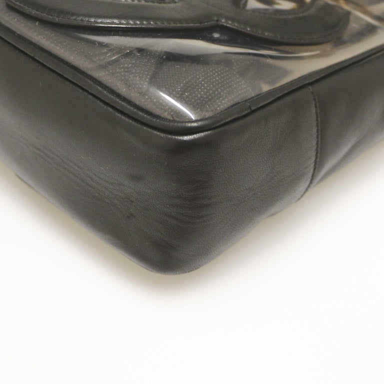 CHANEL Vintage Tote Bag in PVC and Leather For Sale at 1stDibs
