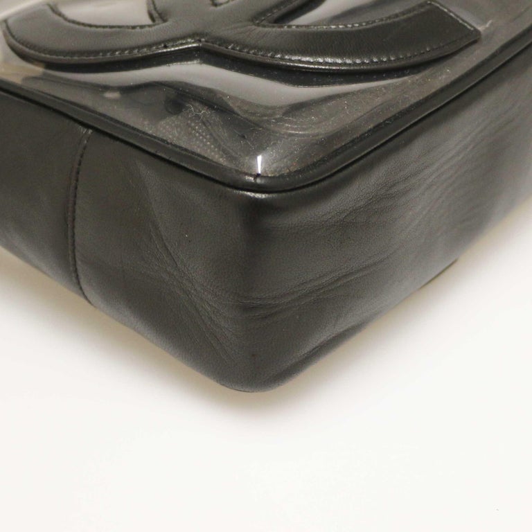 CHANEL Vintage Tote Bag in PVC and Leather For Sale at 1stDibs