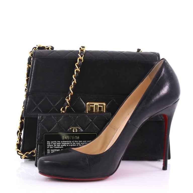 Chanel Vintage Trapezoid Flap Lock Bag Leather Medium at 1stDibs ...