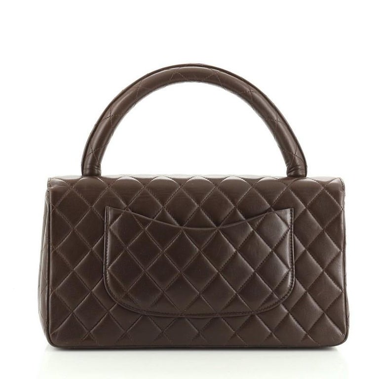 Chanel Vintage Twin Top Handle Flap Bag Quilted Lambskin Medium at ...