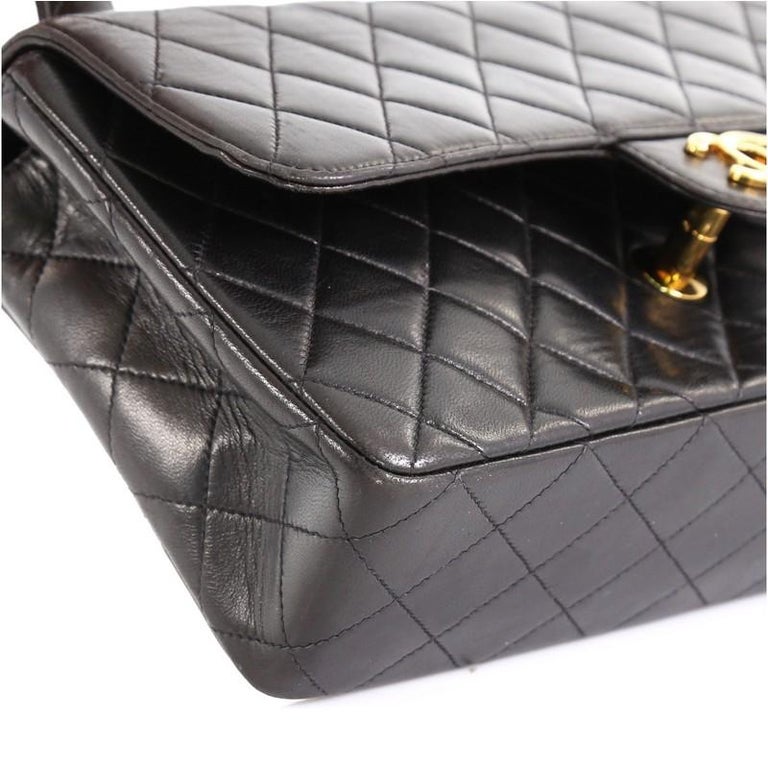 Chanel Vintage Twin Top Handle Flap Bag Quilted Lambskin Medium at ...