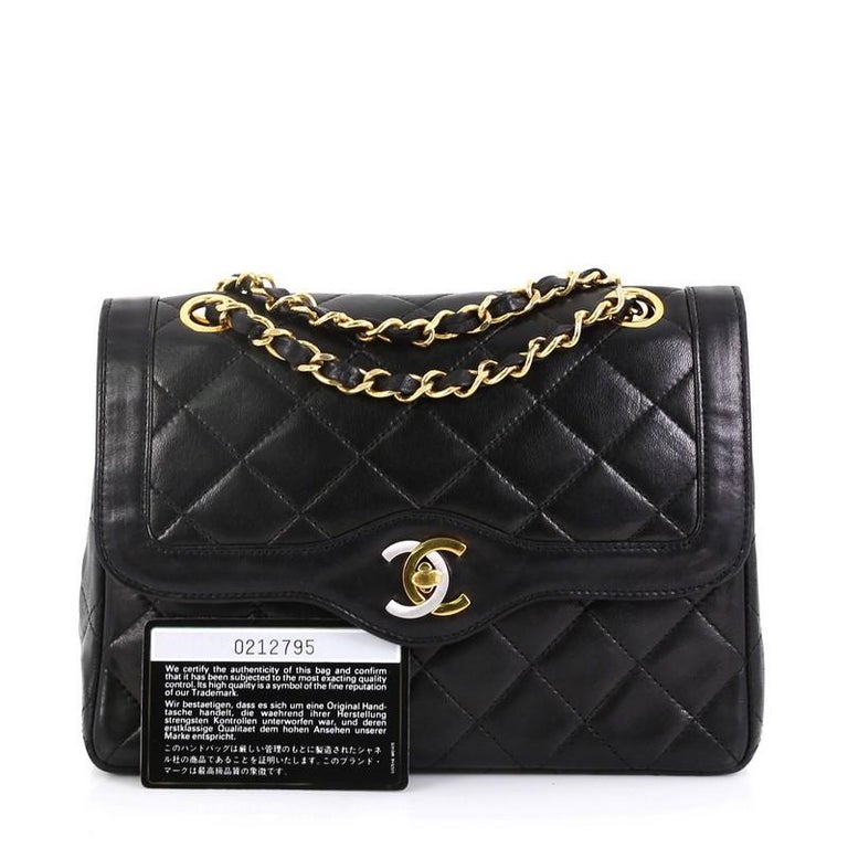 Chanel Vintage Two-Tone CC Flap Bag Quilted Lambskin Small at 1stDibs ...
