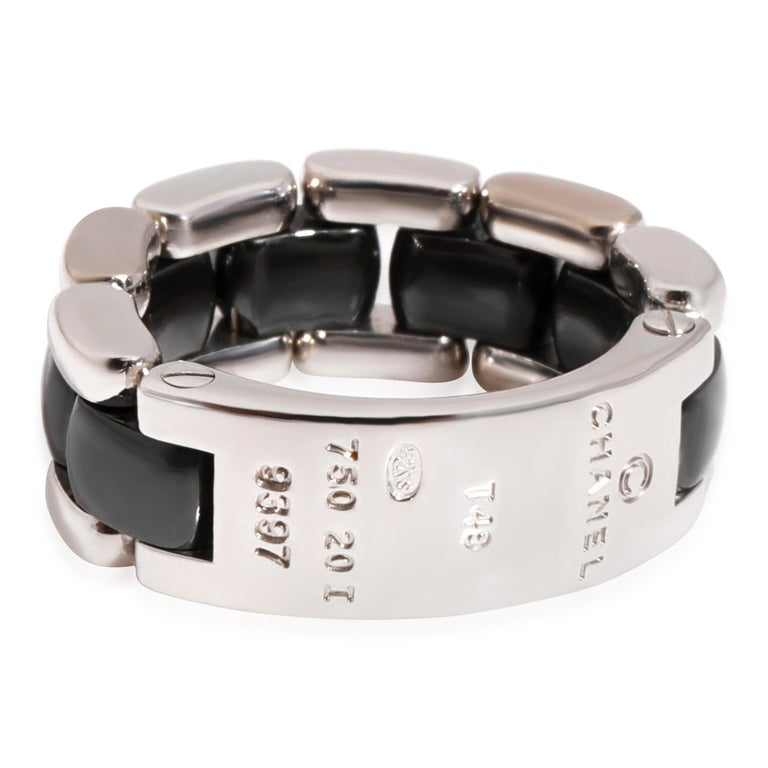 Chanel Vintage Ultra Ring in 18K White Gold and Black Ceramic For Sale ...