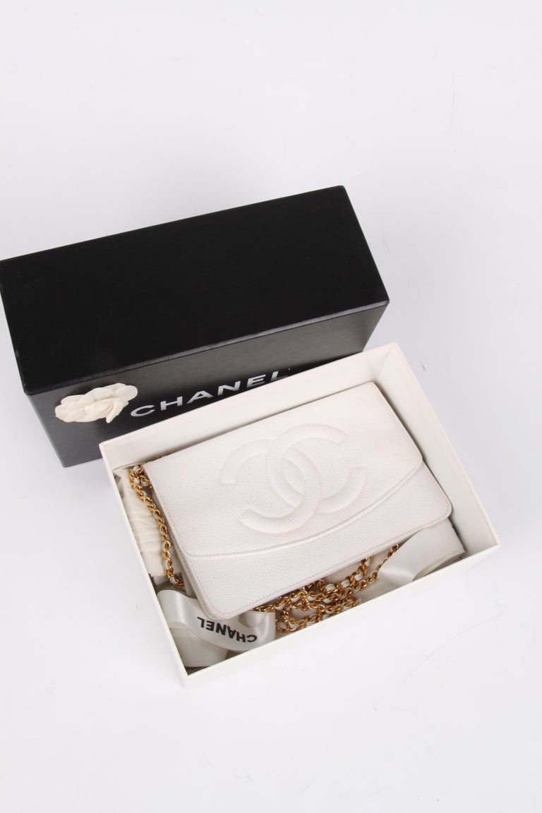 Chanel Vintage WOC Wallet on Chain - white/gold For Sale at 1stDibs ...