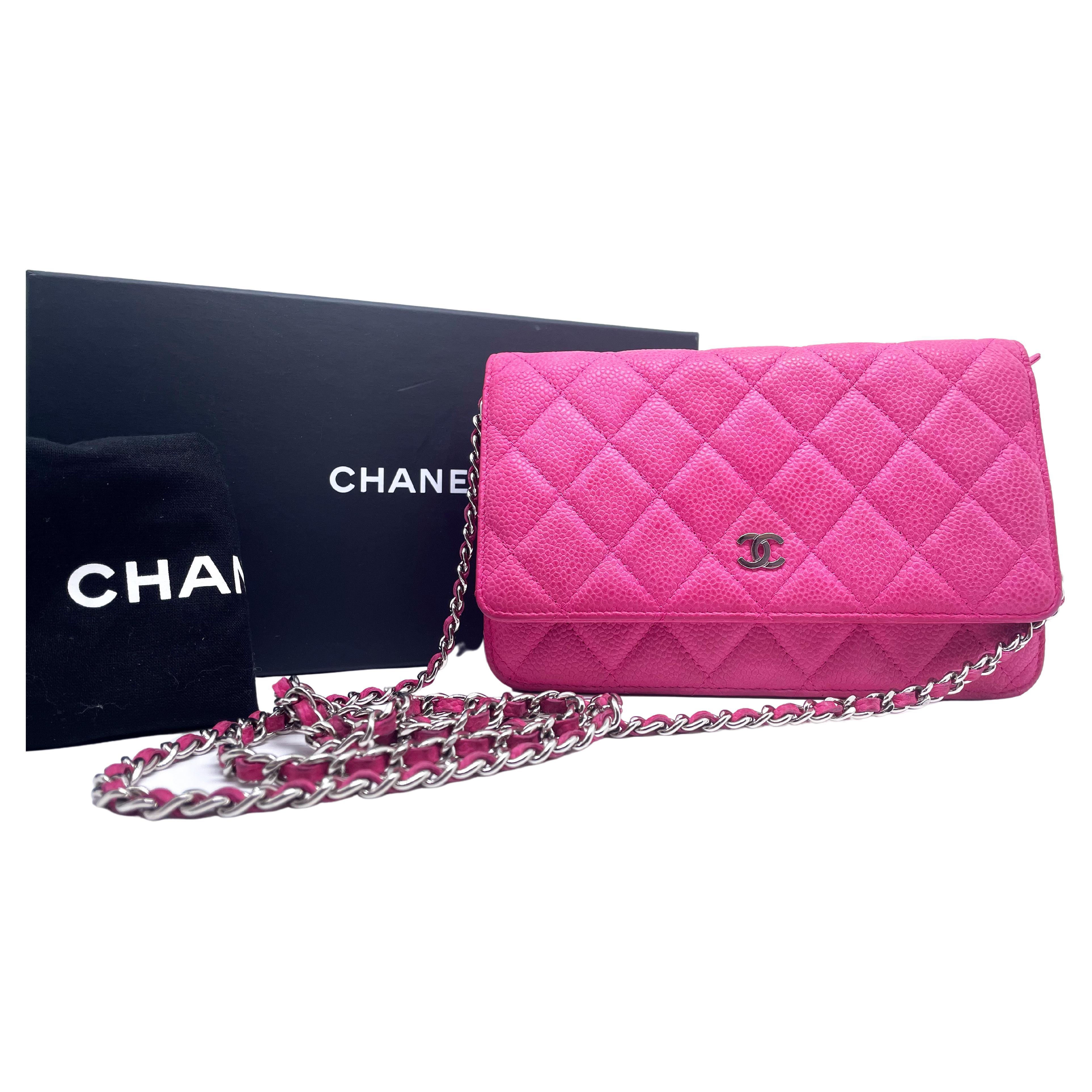 Chanel Wallet on Chain Handbag Pink Caviar Leather For Sale at 1stDibs