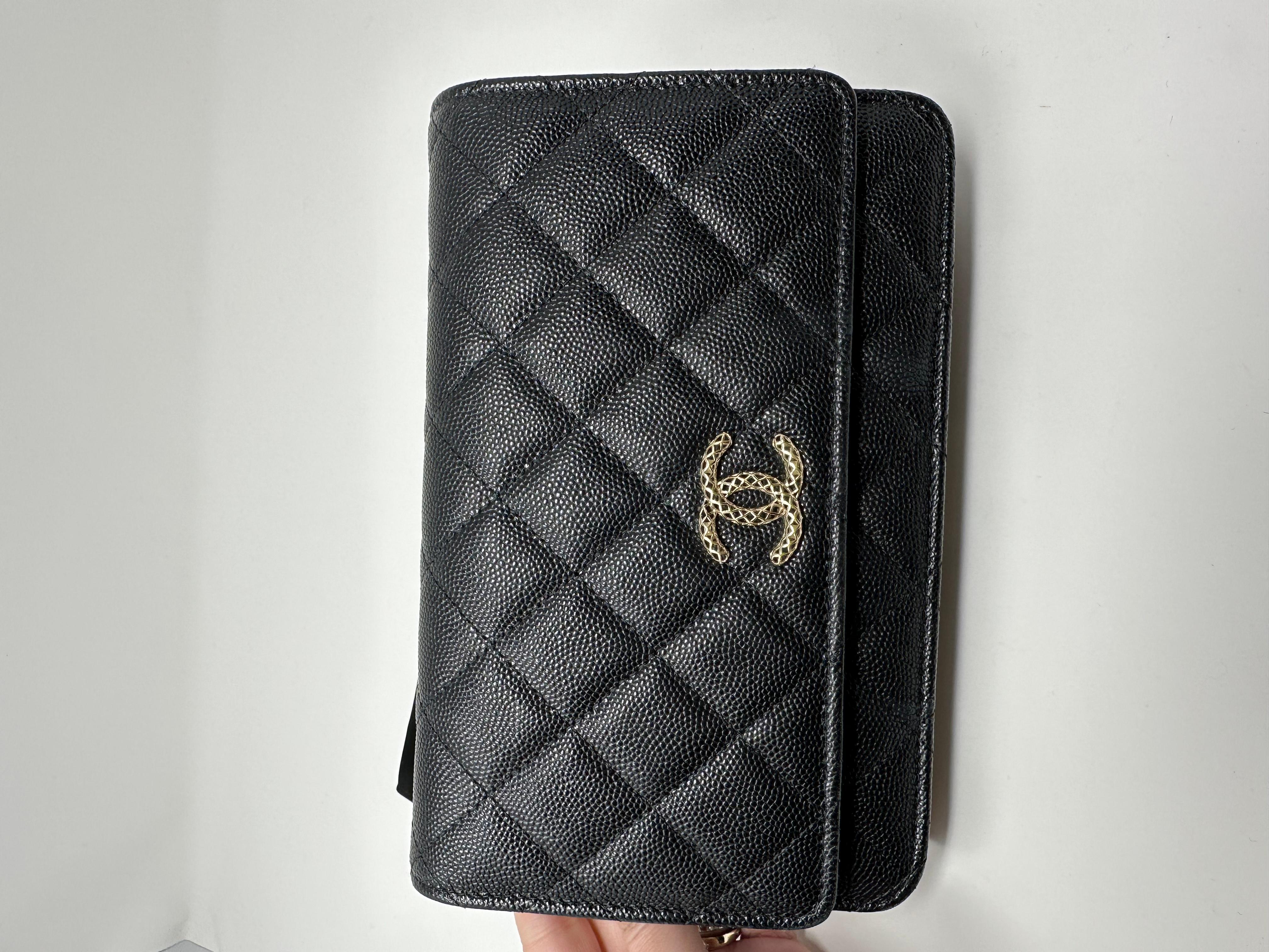 Chanel Wallet on Chain WOC Black Caviar mini flap bag For Sale at 1stDibs