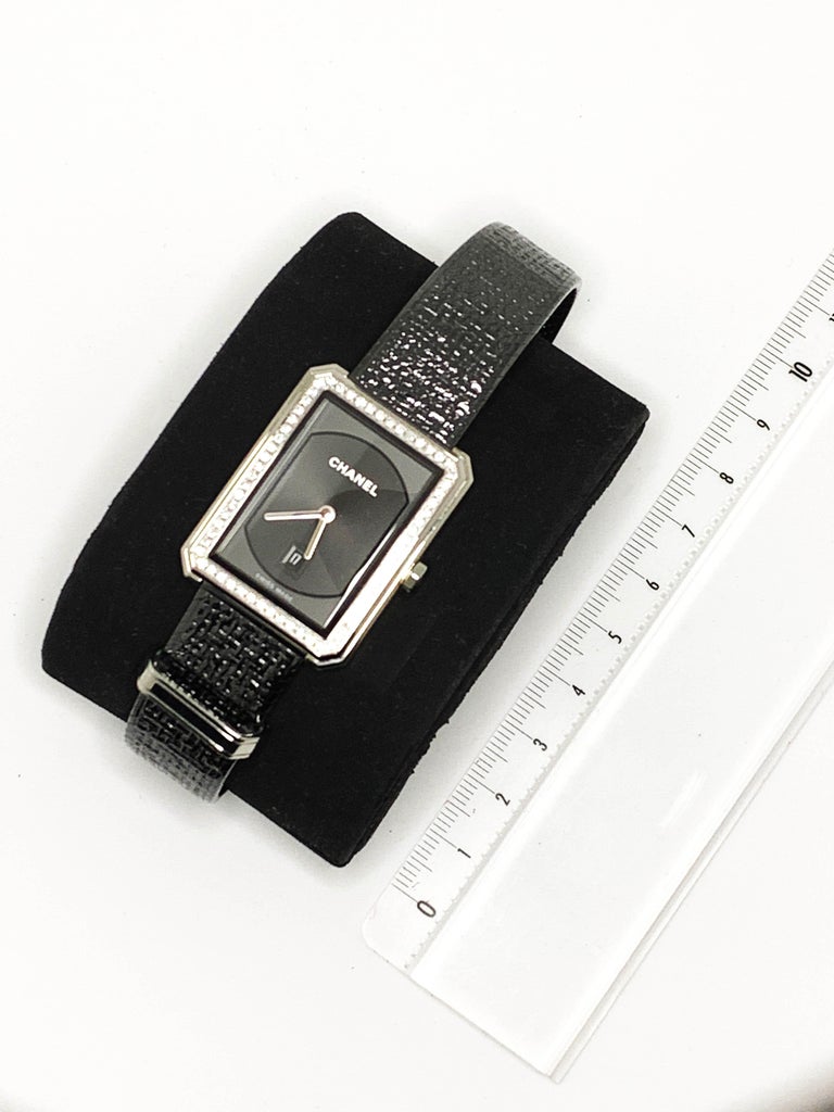 Chanel Watch Boyfriend Tweed/ Diamonds For Sale at 1stDibs