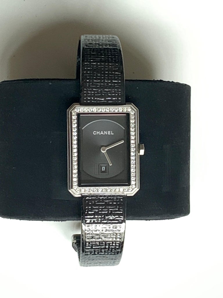 Chanel Watch Boyfriend Tweed/ Diamonds For Sale at 1stDibs