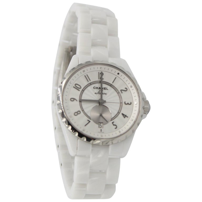 Chanel watch J12 in white ceramic For Sale at 1stDibs