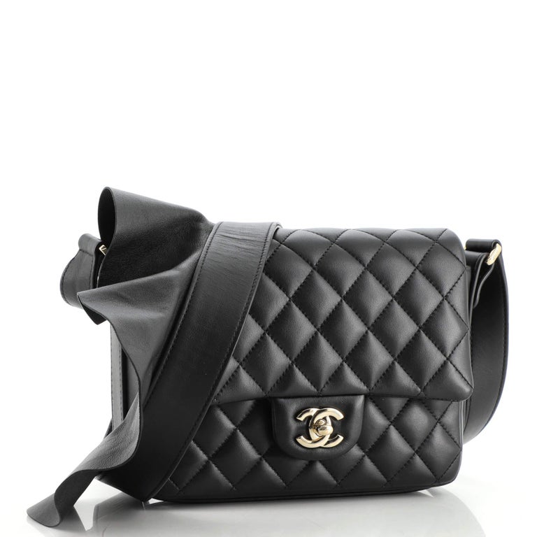 Chanel Wave Strap Flap Bag Quilted Lambskin with Calfskin Small For ...